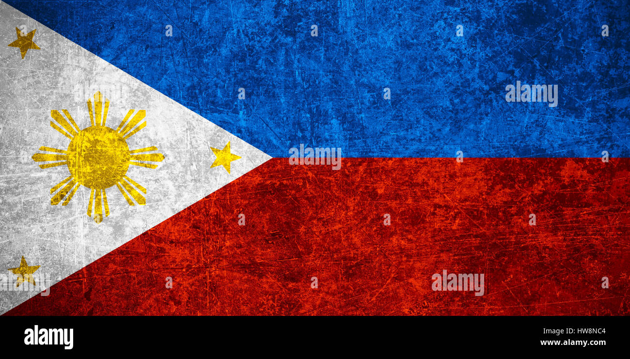 flag of Philippines or banner on scratched vintage texture Stock Photo ...