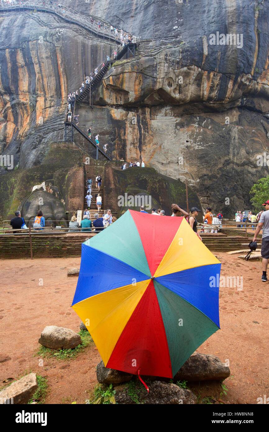Sri Lanka, Central Province, Matale district, Sigiriya, Lion rock ...