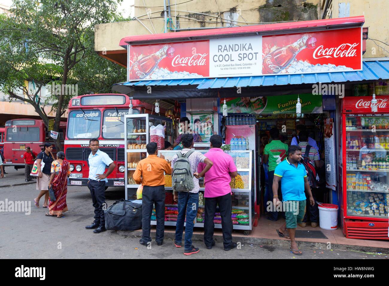 Sri Lanka, Western Province, Colombo, Pettah district, bus station ...