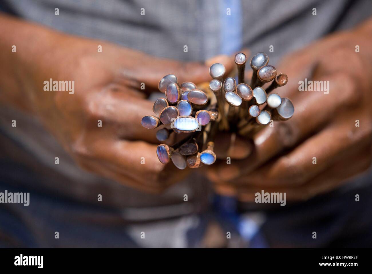 Sri Lanka, Southern Province, Galle district, Moonstone Mine Stock ...