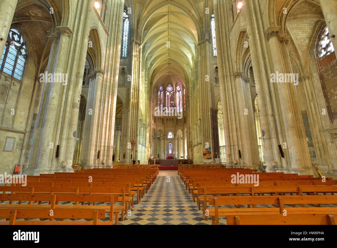 France, Aisne, Saint Quentin, Basilica of Saint Quentin built from the ...