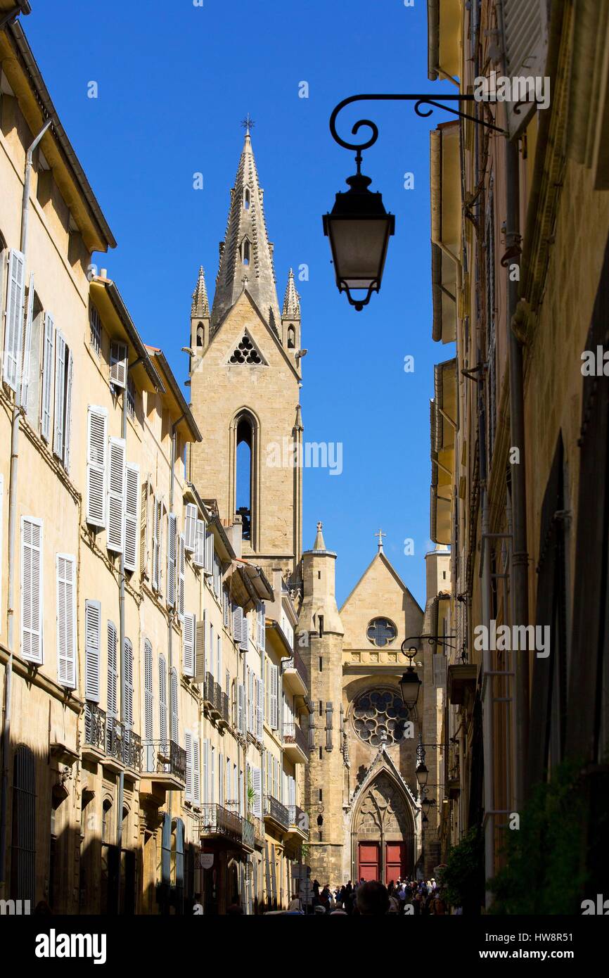 France, Bouches du Rhone, Aix en Provence, Mazarin quarter, rue ...
