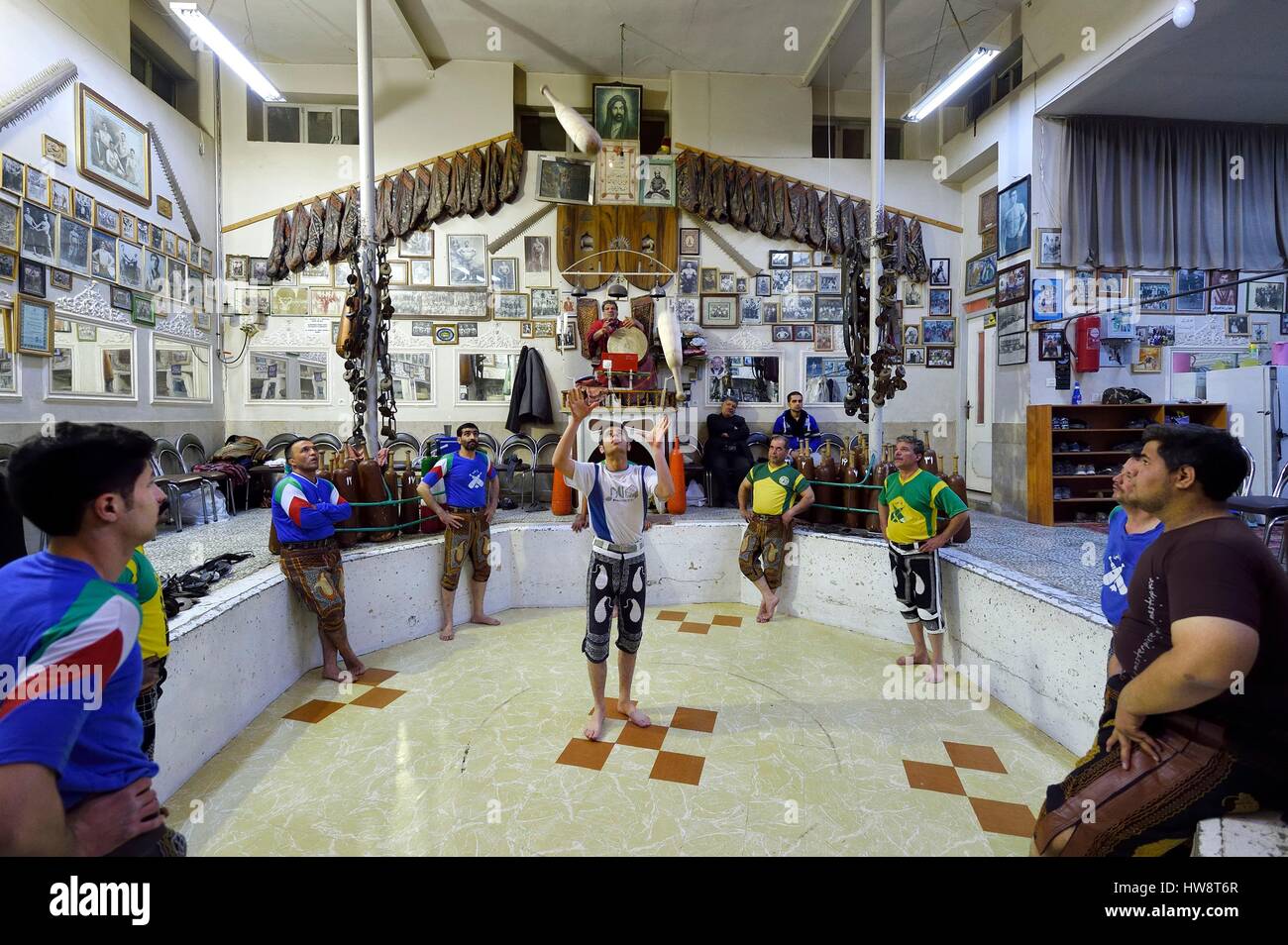 Iran, Isfahan Province, Isfahan, home of force (Zurkhaneh) where ...