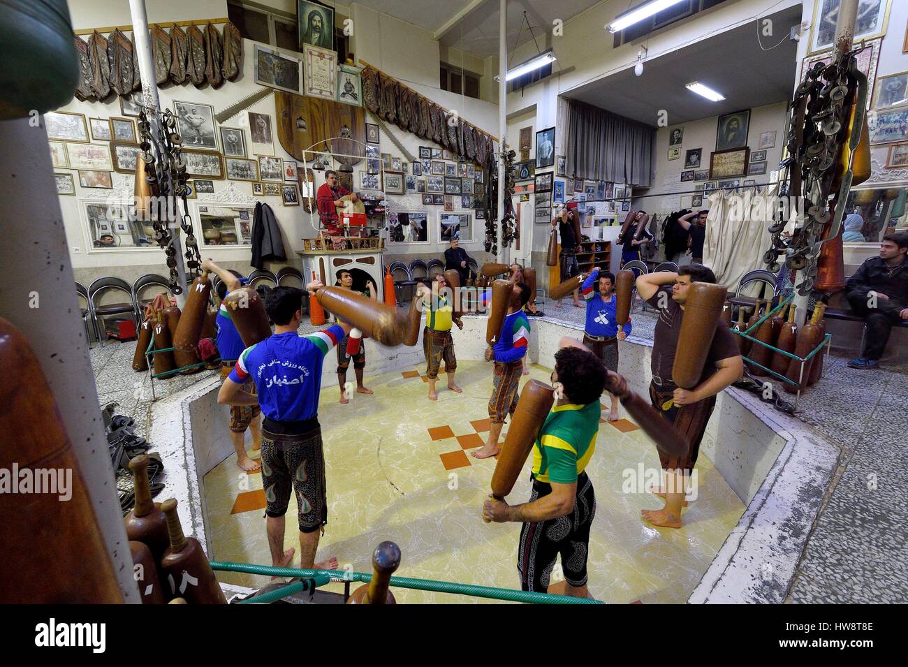 Iran, Isfahan Province, Isfahan, home of force (Zurkhaneh) where ...