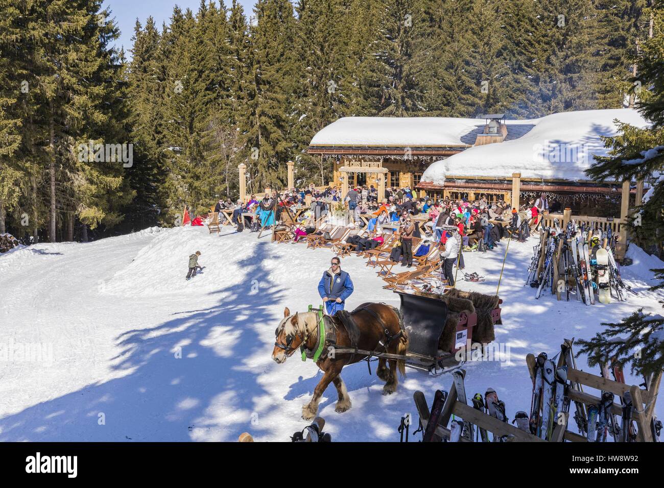 France, Savoie, Tarentaise valley, Meribel is one of the largest ...