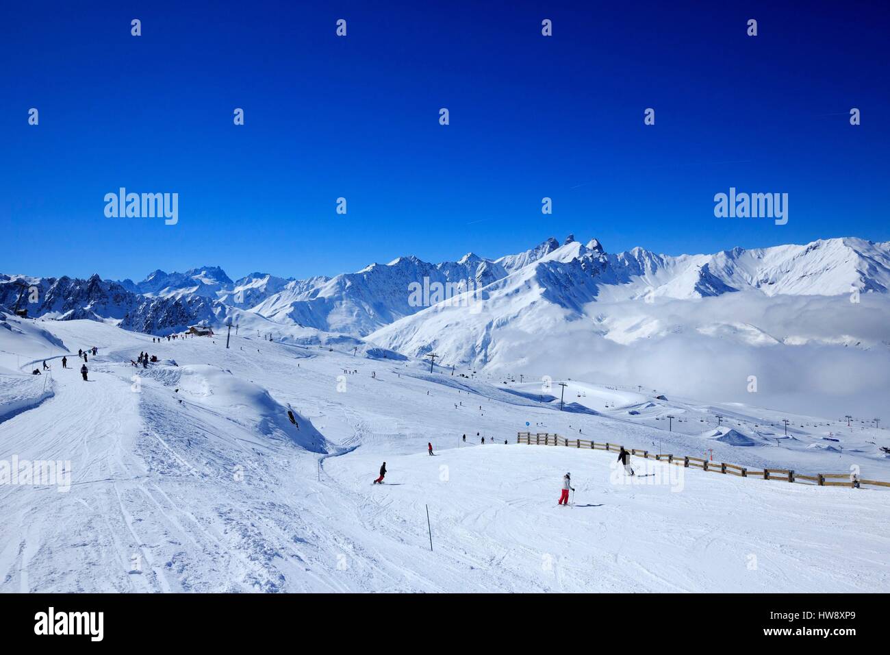France, Savoie, Valley Maurienne, Valloire, The Crey du Quart Stock ...