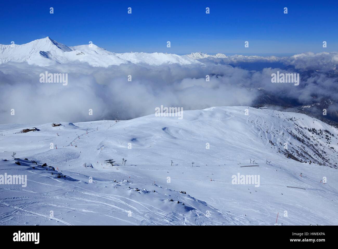 France, Savoie, Valley Maurienne, Valloire, The Crey du Quart Stock ...