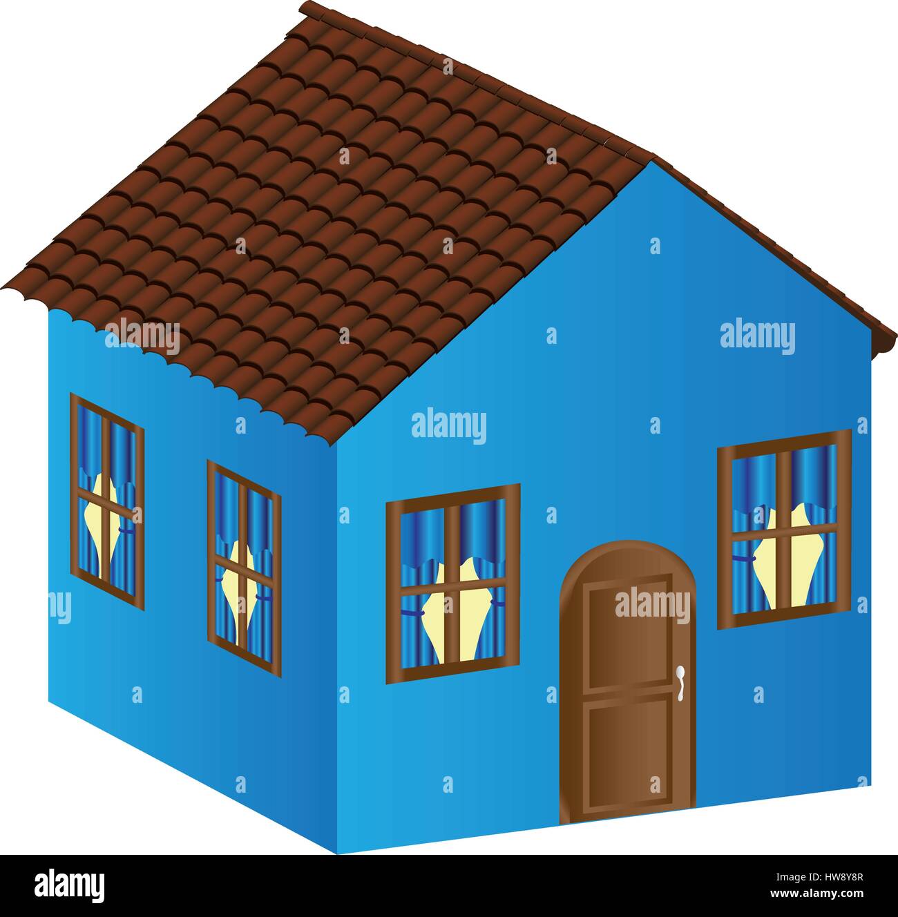 beautiful house with door, window and roof Stock Vector Image & Art - Alamy