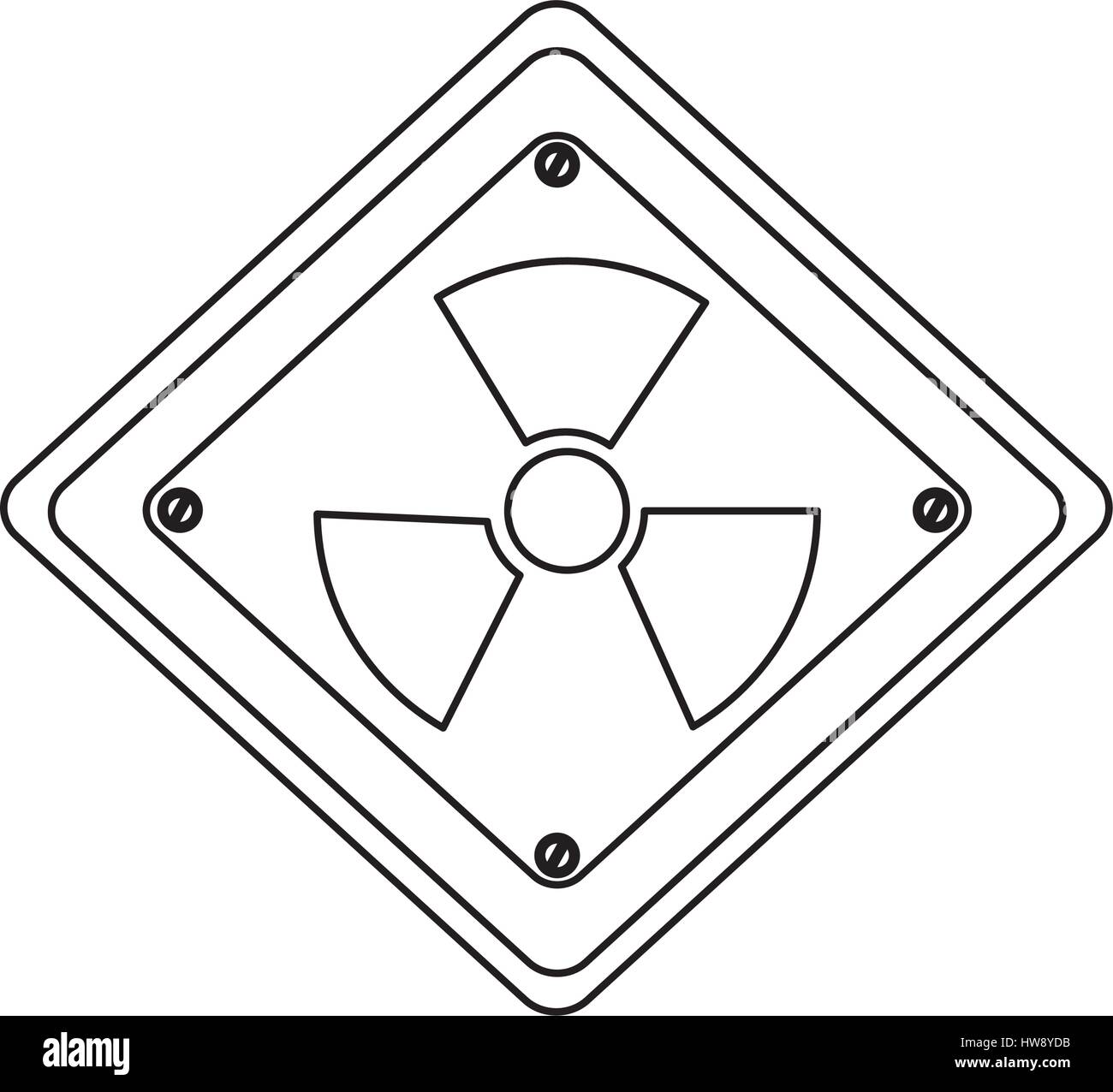 silhouette metal emblem warning radiation sign Stock Vector Image & Art ...