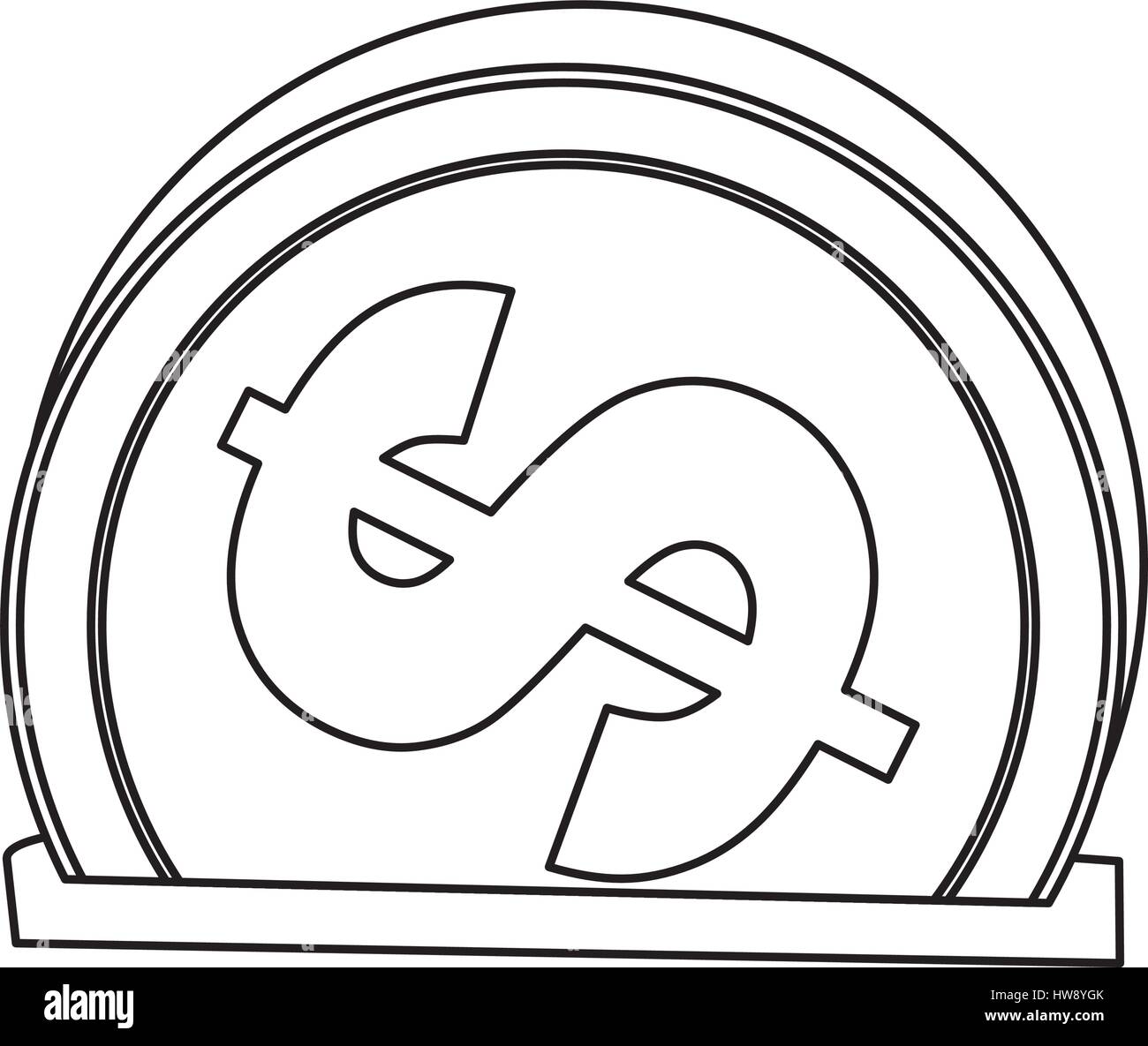 silhouette save metal coin icon Stock Vector Image & Art - Alamy