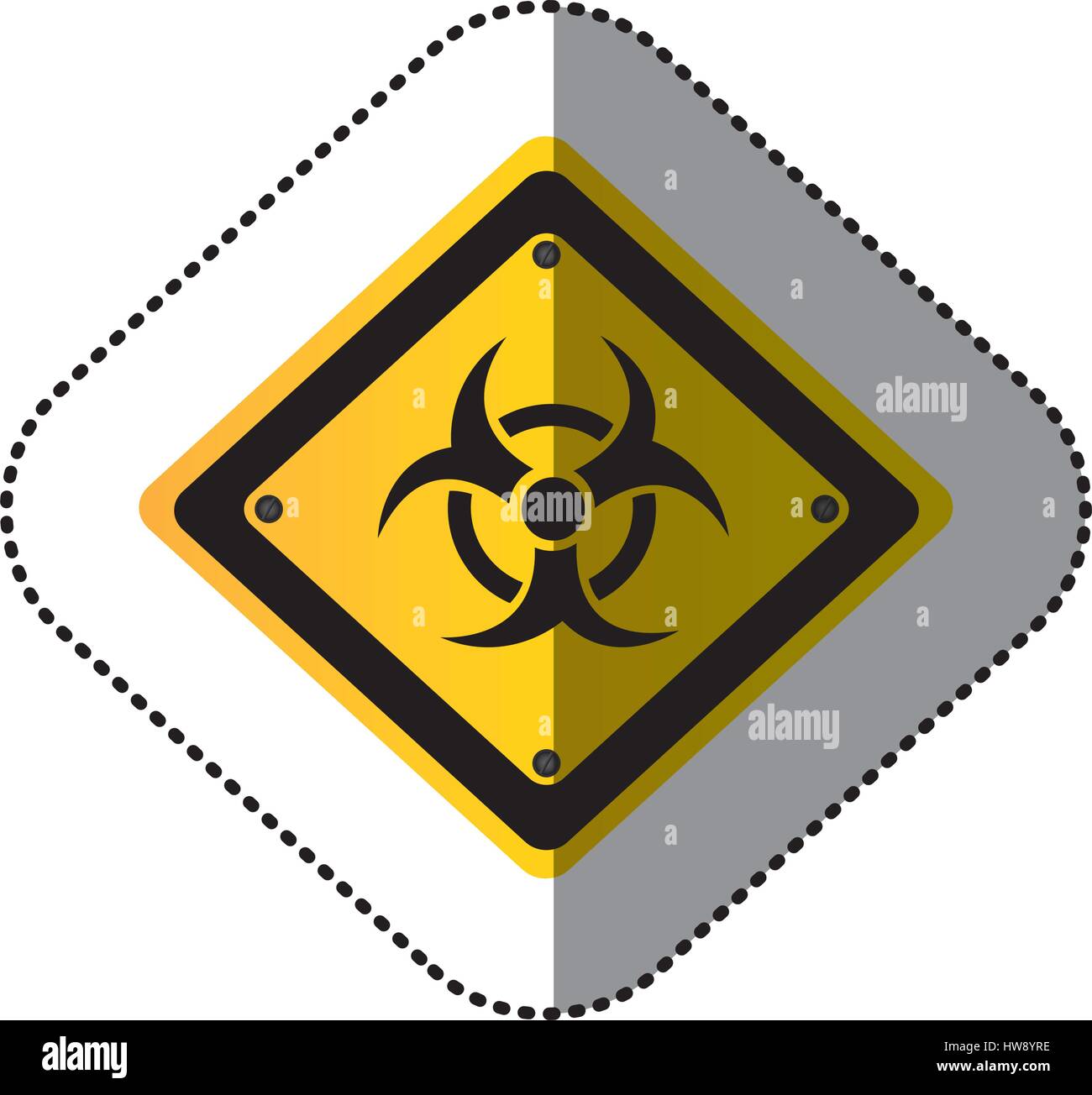 yellow metal biohazard warning sign icon Stock Vector Image & Art - Alamy