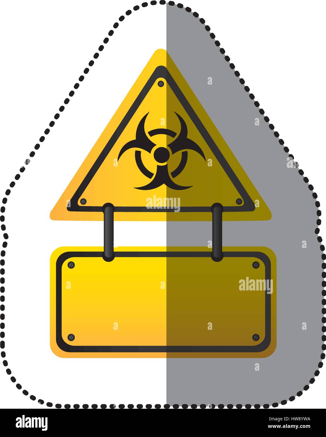 yellow metal biohazard warning notice sign icon Stock Vector Image ...