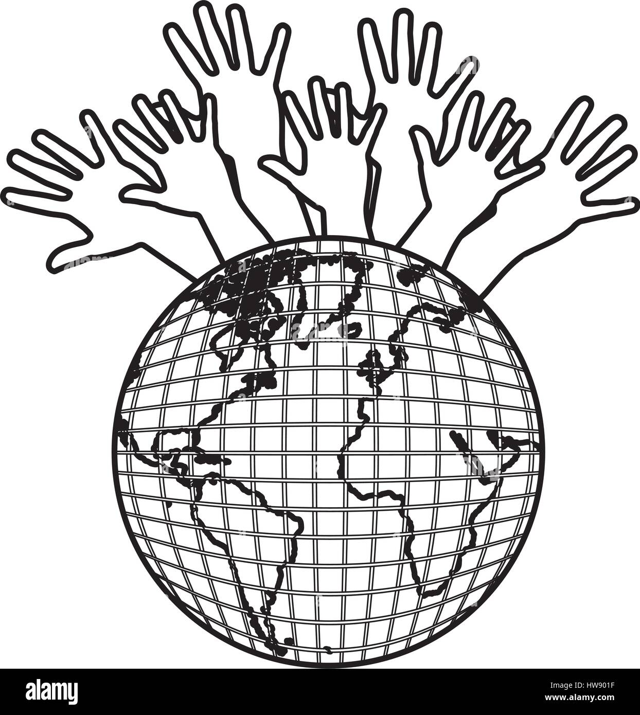 earth planet connection hands up Stock Vector Image & Art - Alamy