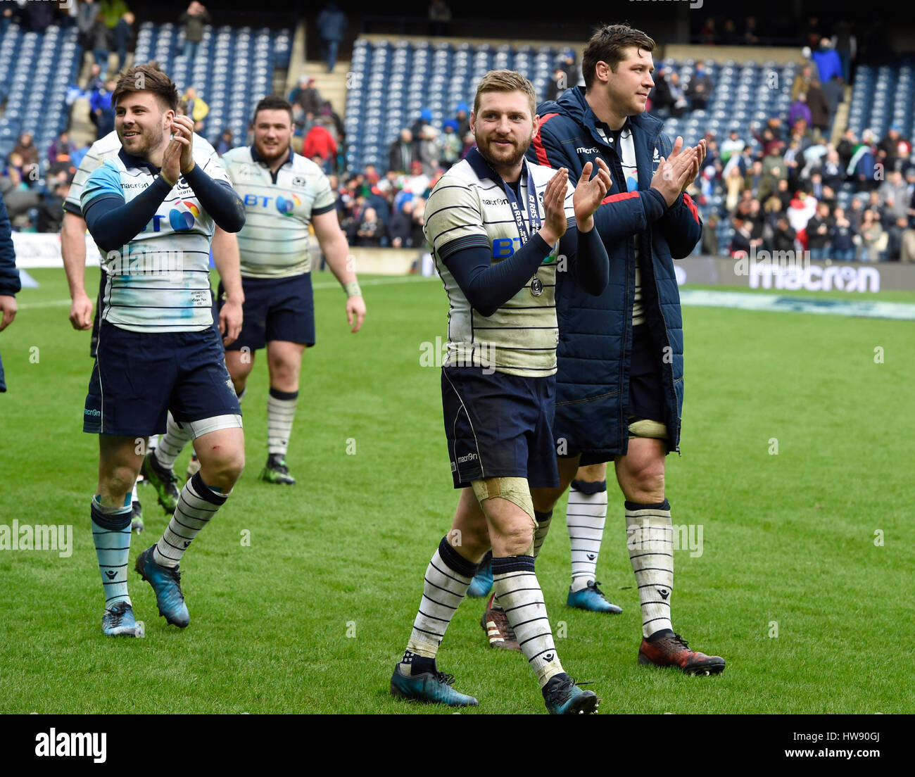 (left-right) Scotland's Alistair Price, Zander Fagerson, Finn Russell ...