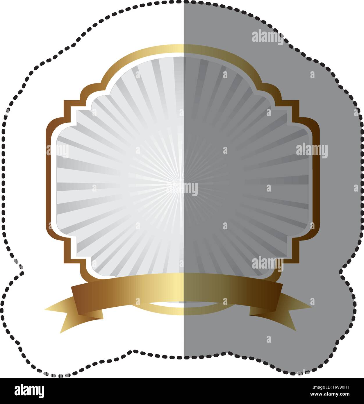 color emblem border ornamental with ribbon Stock Vector Image & Art - Alamy