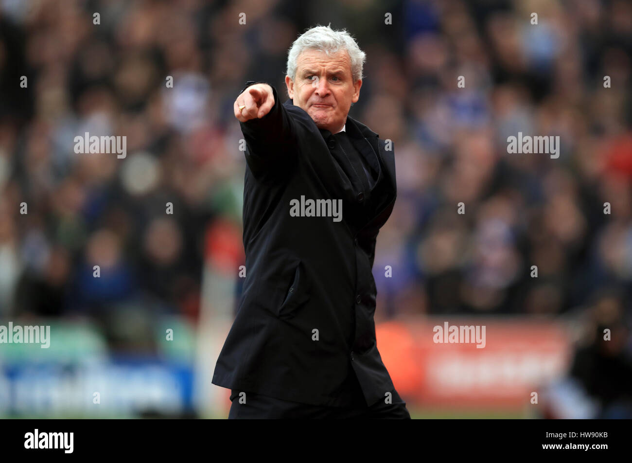 Stoke City manager Mark Hughes during the Premier League match at the ...