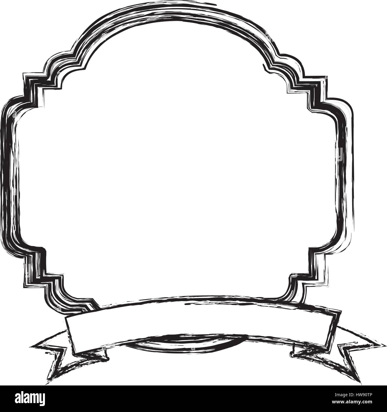 figure emblem border ornamental with ribbon Stock Vector Image & Art ...