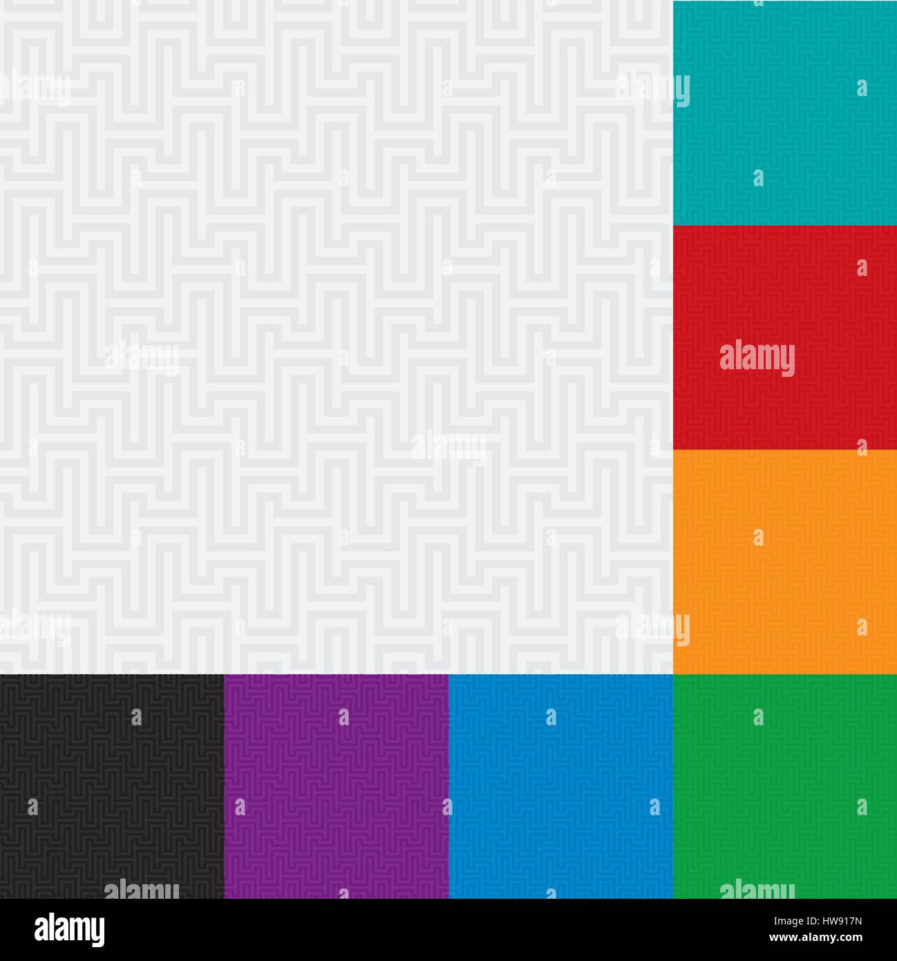 Multicolor Set of Seamless Wallpaper Pattern. Fashionable Vector ...