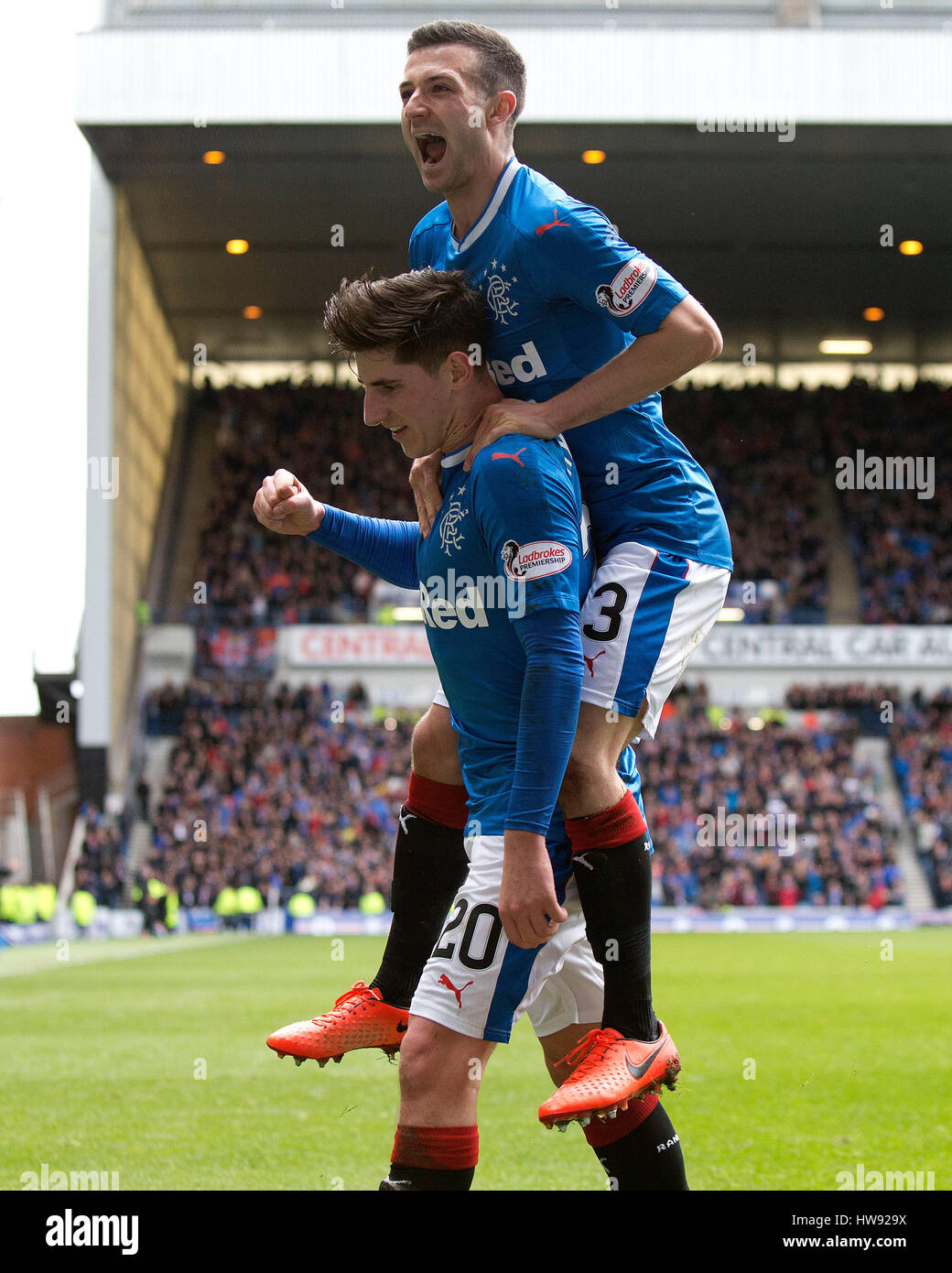Rangers emerson hyndman celebrates scoring hi-res stock photography and ...
