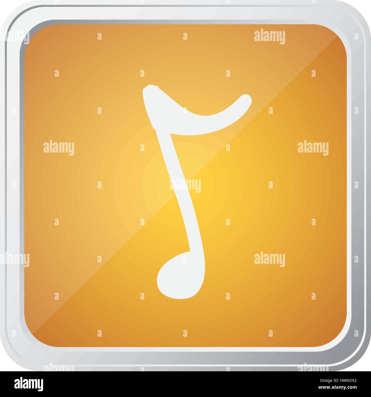 button of sign eighth note with background yellow and hand drawn Stock ...