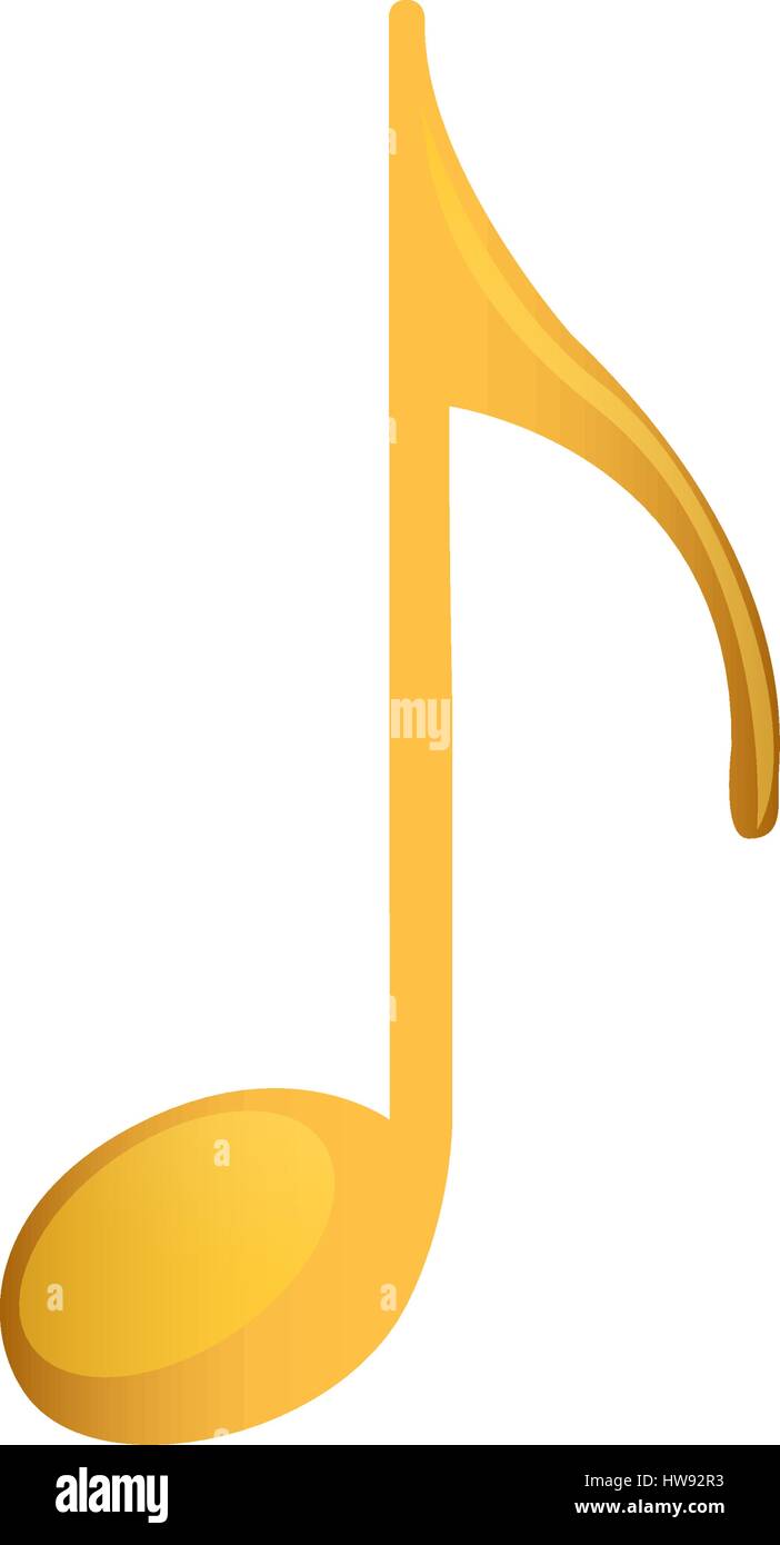 eighth note in golden with background white Stock Vector Image & Art ...