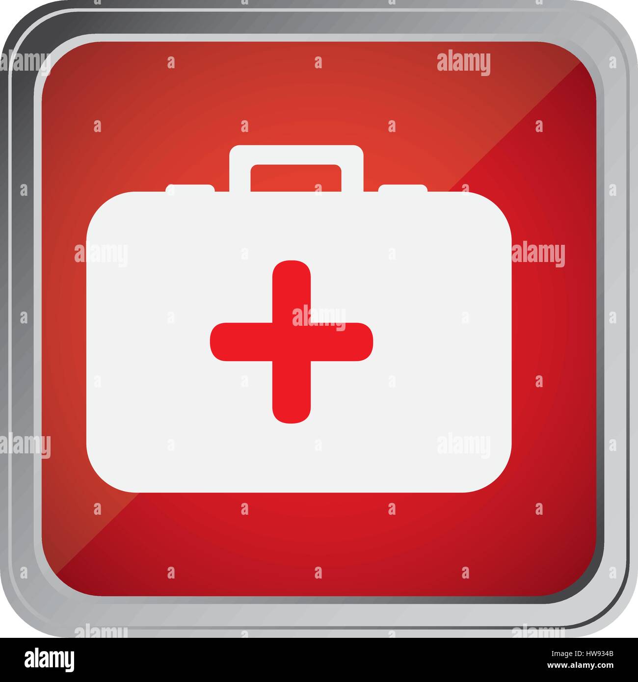 button with first aid kit with background red Stock Vector Image & Art ...