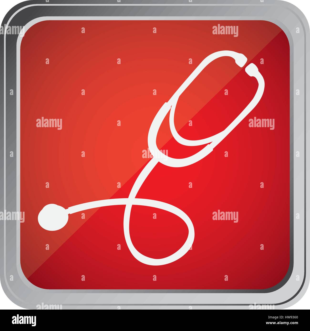 button with stethoscope with background red Stock Vector Image & Art ...