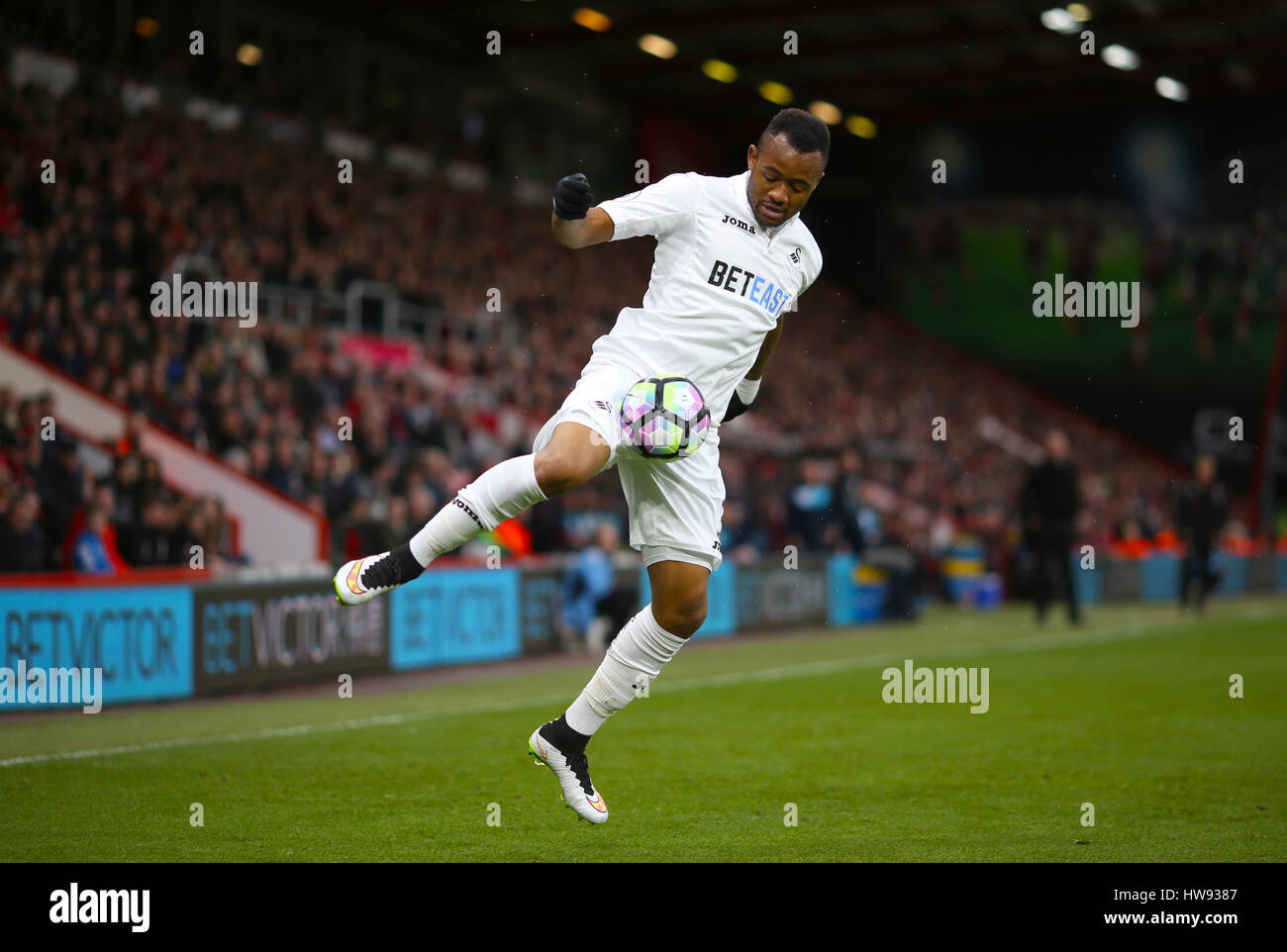 Swansea City's Neil Taylor in action during the Premier League match at ...