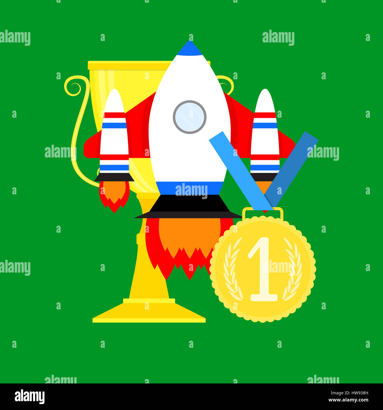 Launching rocket startup. Innovation idea and achievement concept ...