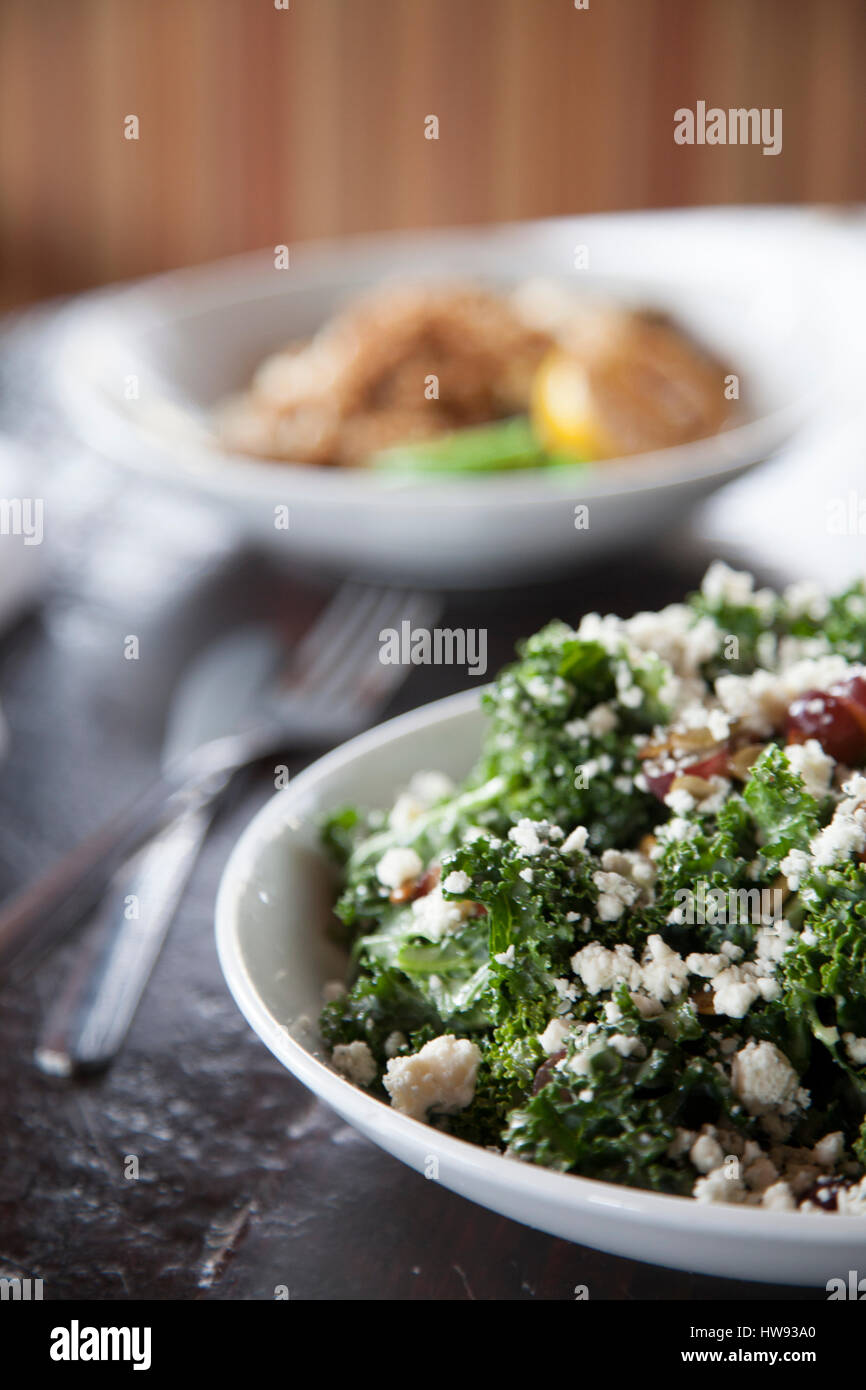 kale salad at restaurant in San Antonio, TX Stock Photo - Alamy
