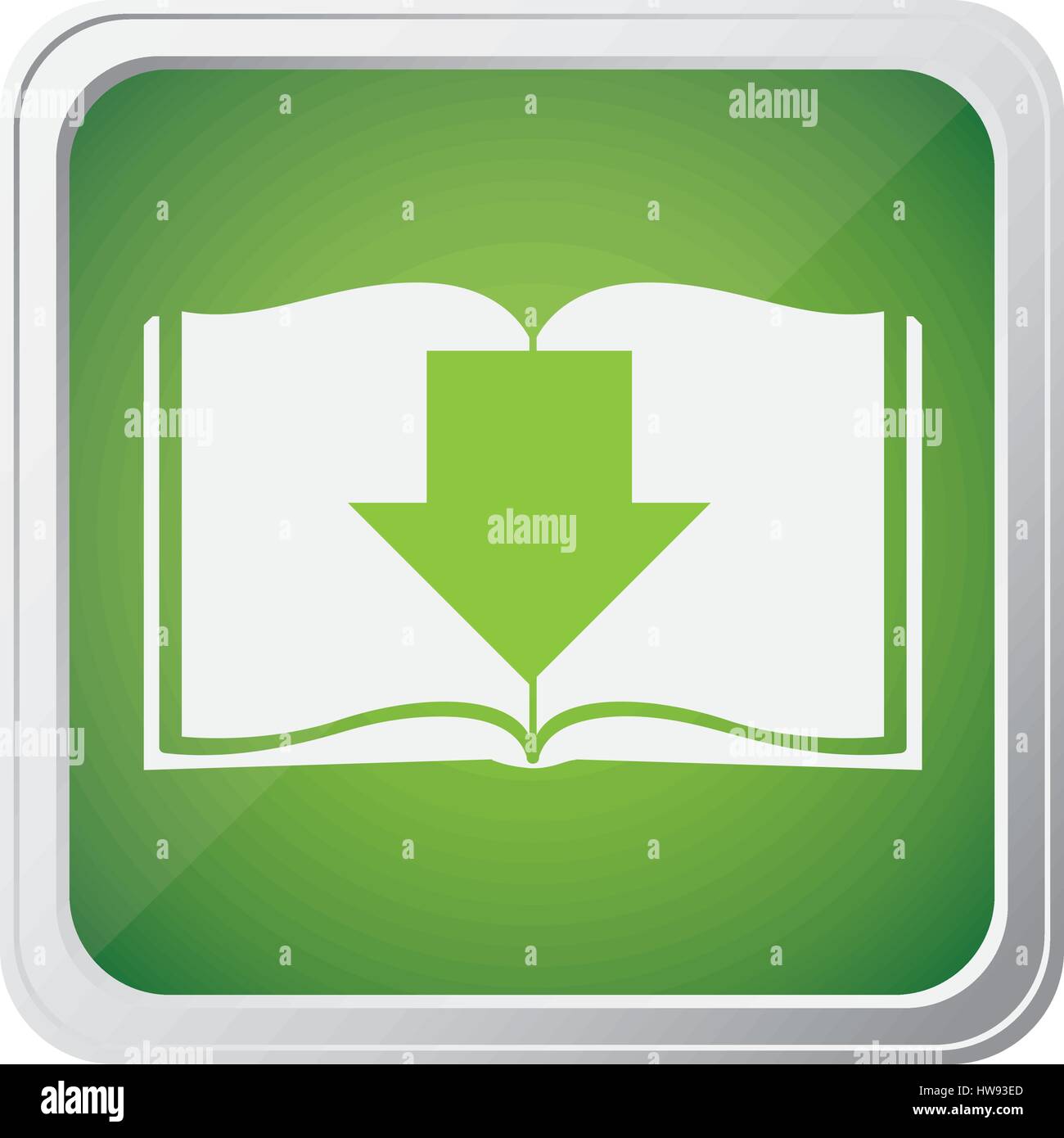 button icon of book with arrow down with background green Stock Vector ...