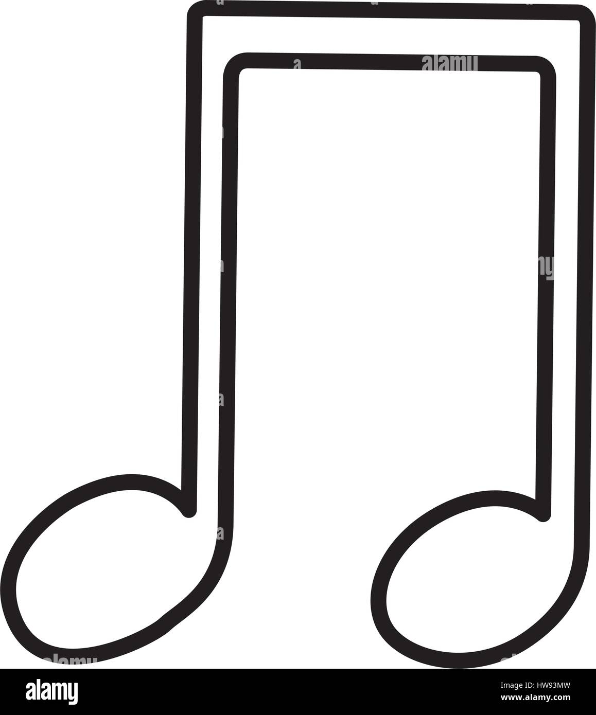 monochrome contour with musical note Stock Vector Image & Art - Alamy