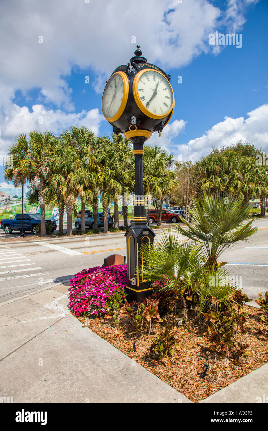 Fancy clock on street in Lake Placid Florida known as the Town of ...