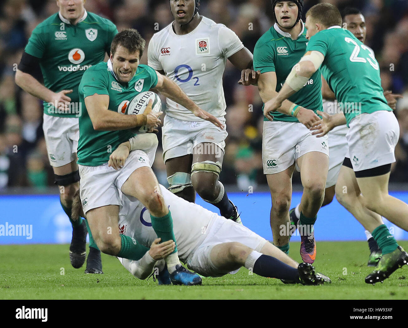 Ireland's Jared Payne at the RBS 6 Nations match at the Aviva Stadium ...