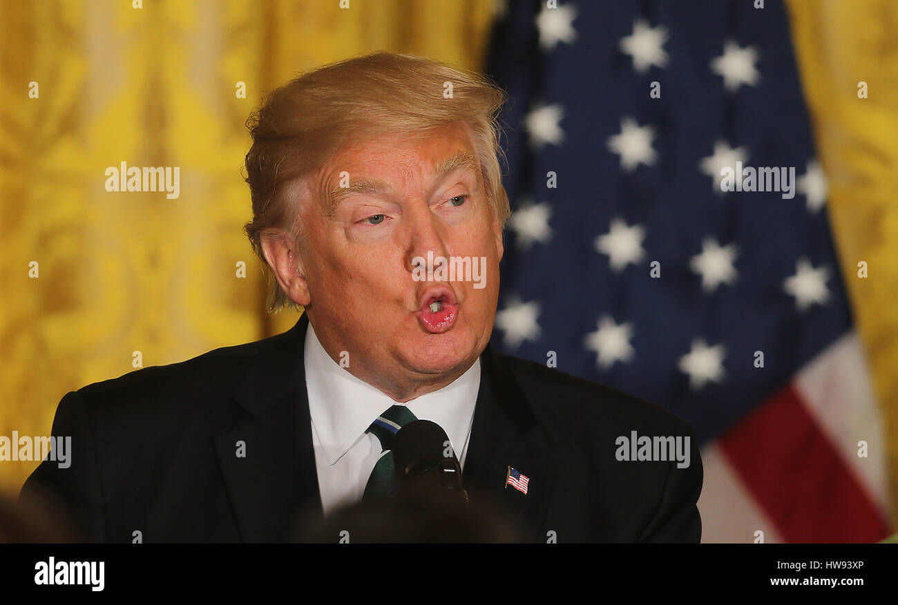 US President Donald Trump at the annual Shamrock Presentation at the ...