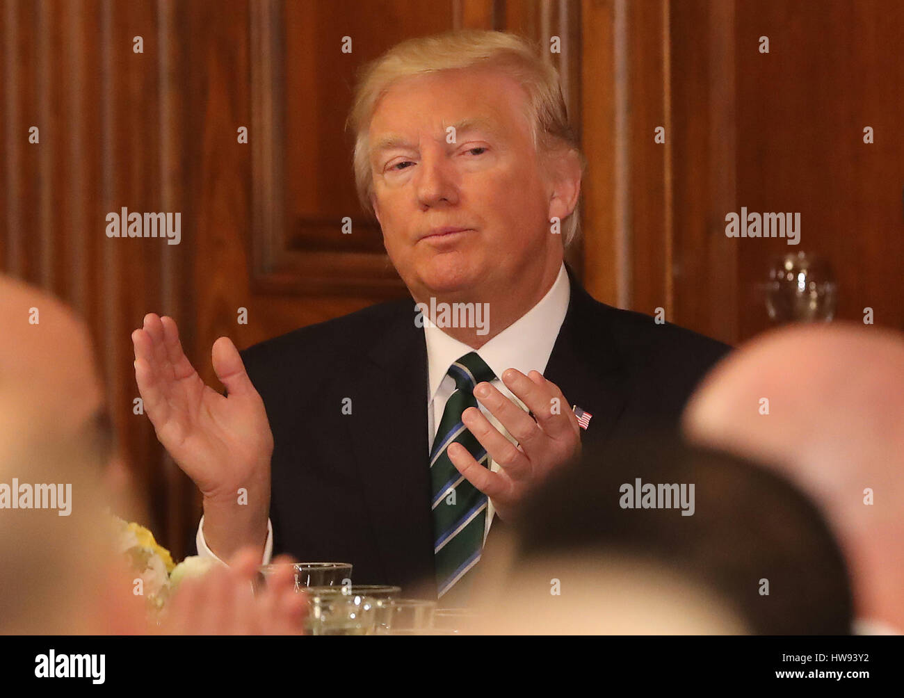 US President Donald Trump attends a "Friends of Ireland" lunch at the ...