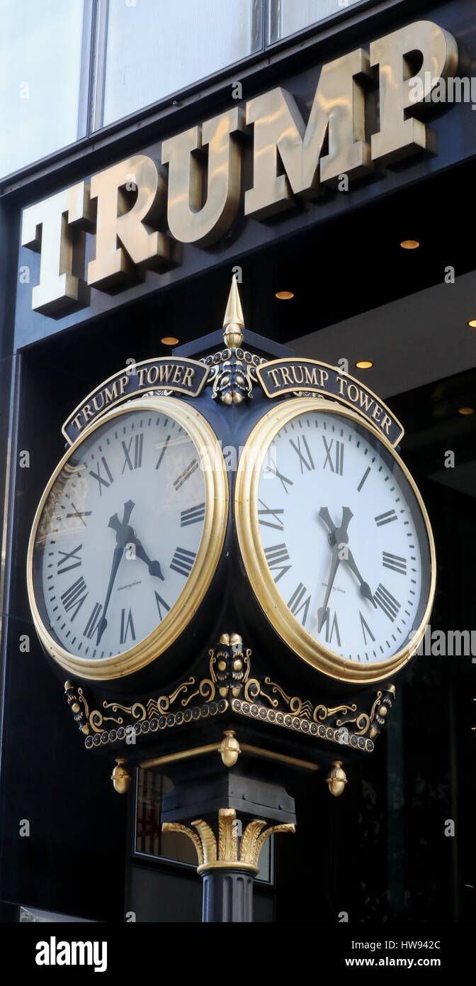 A stock picture of the clock at Trump Tower in New York USA Stock Photo - Alamy
