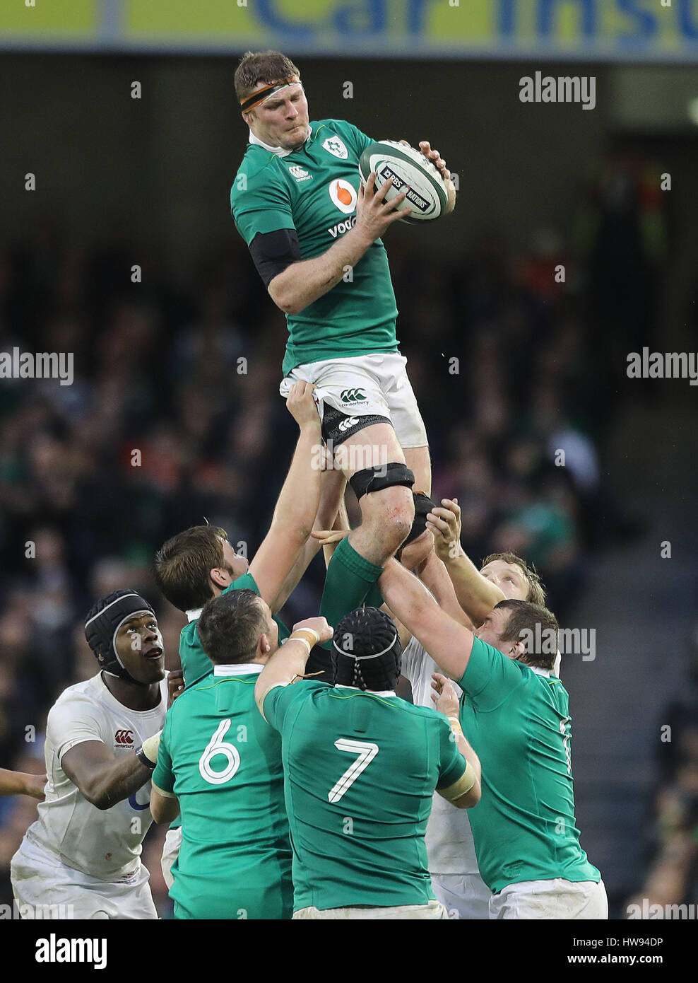 Ireland's Donnacha Ryan at the RBS 6 Nations match at the Aviva Stadium ...
