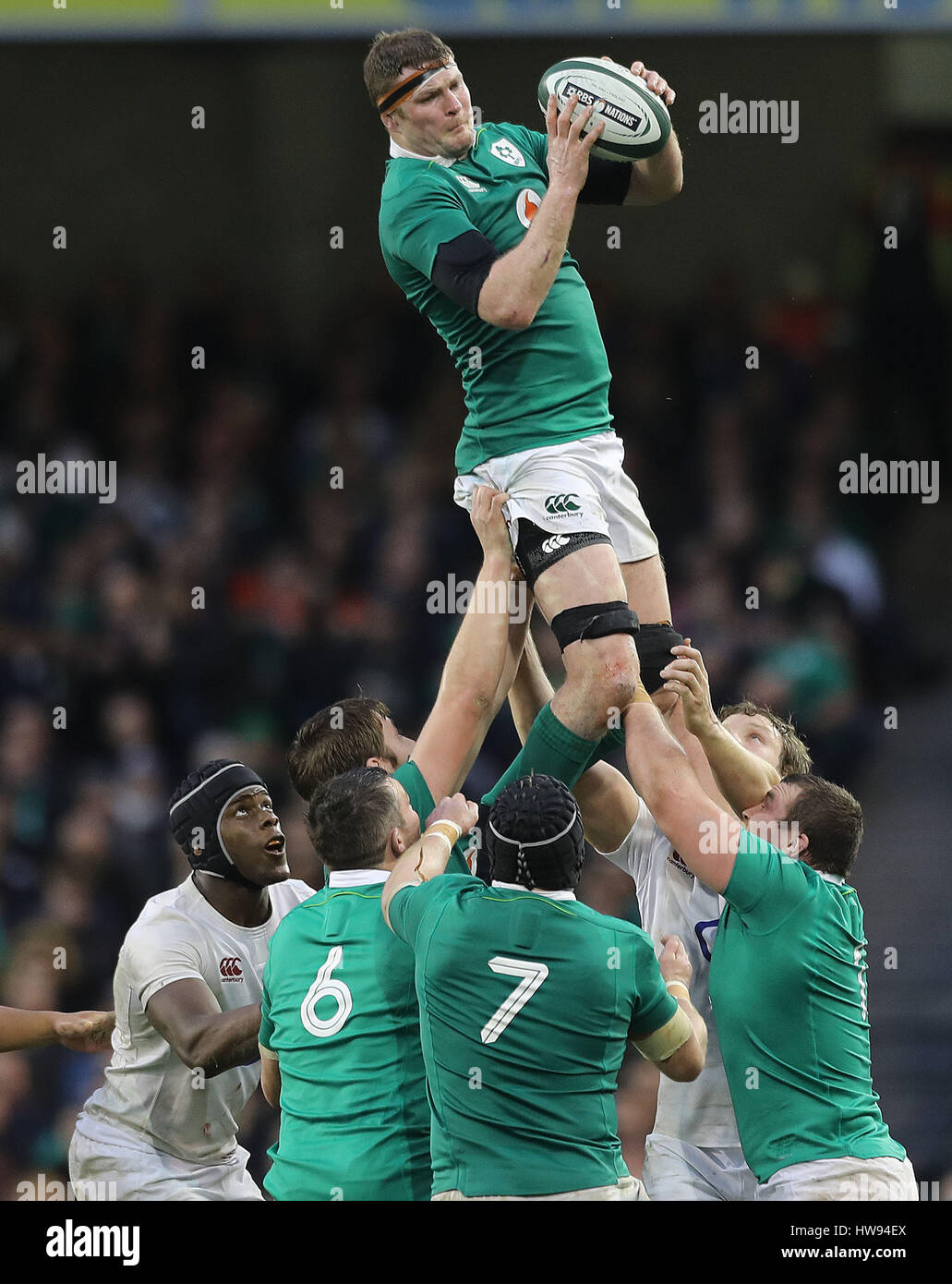 Ireland's Donnacha Ryan at the RBS 6 Nations match at the Aviva Stadium ...