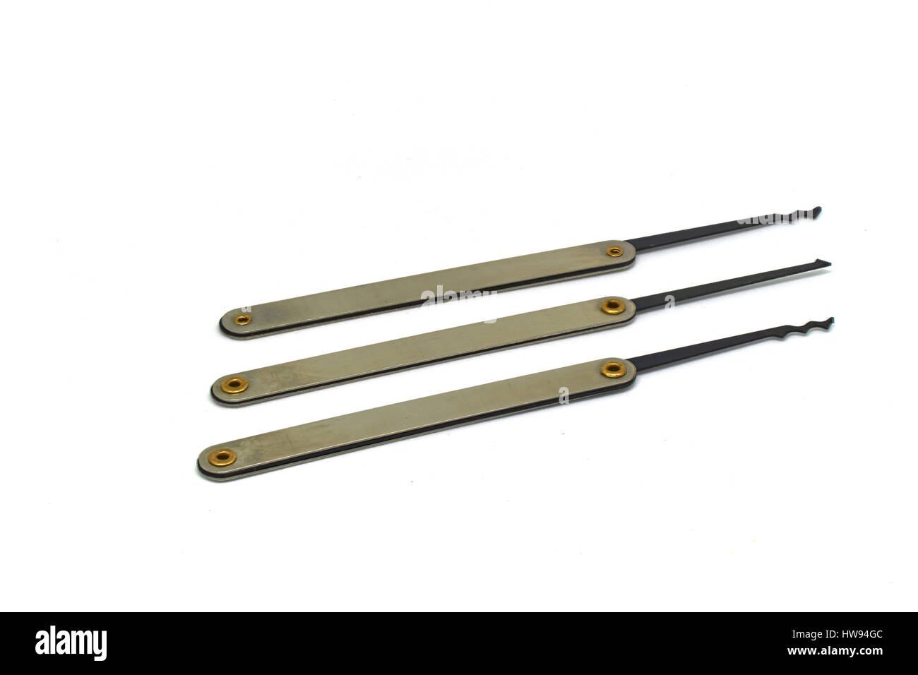 Lock picks isolated on white Stock Photo - Alamy