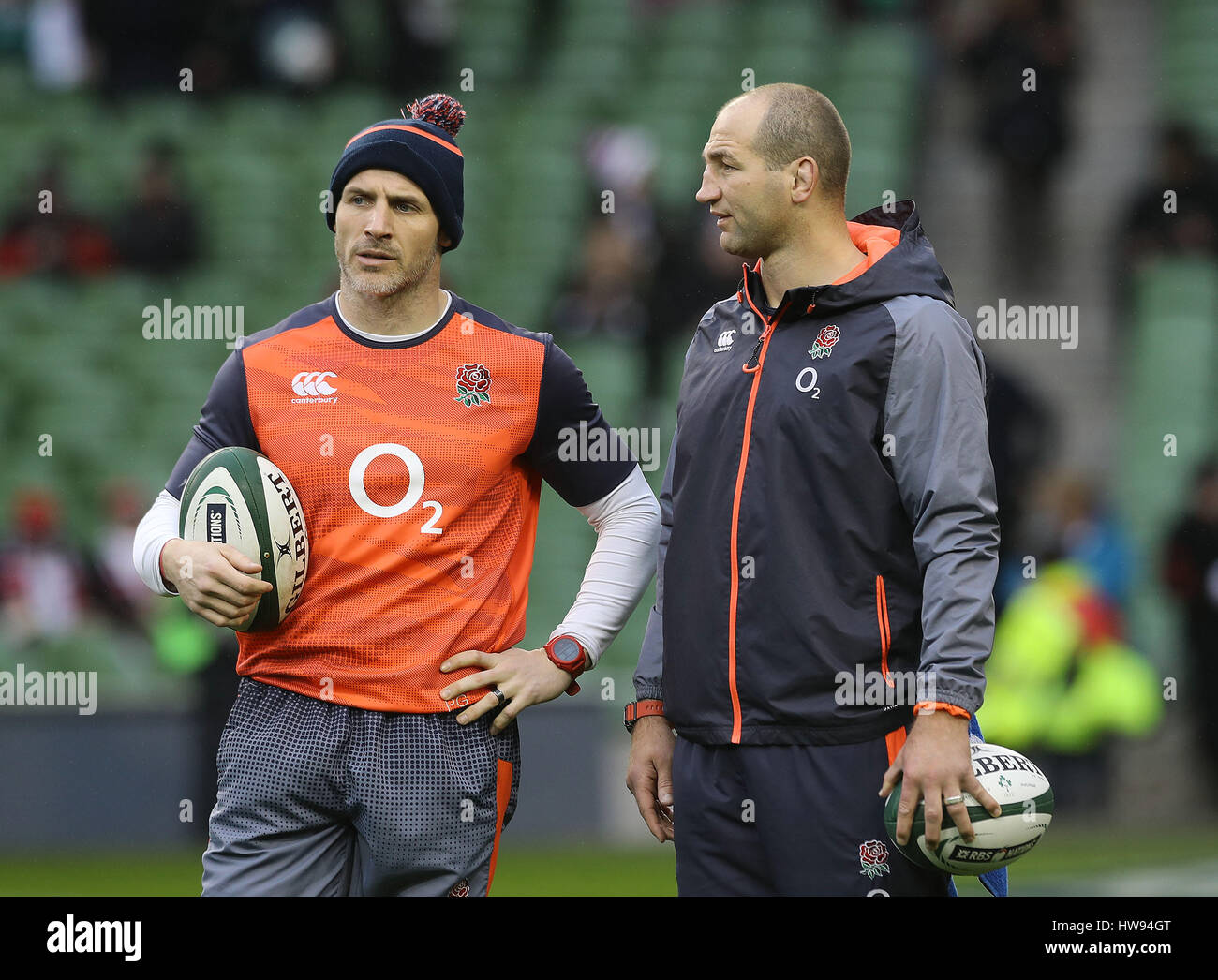 England defence coach Paul Gustard and forwards coach Steve Borthwick ...