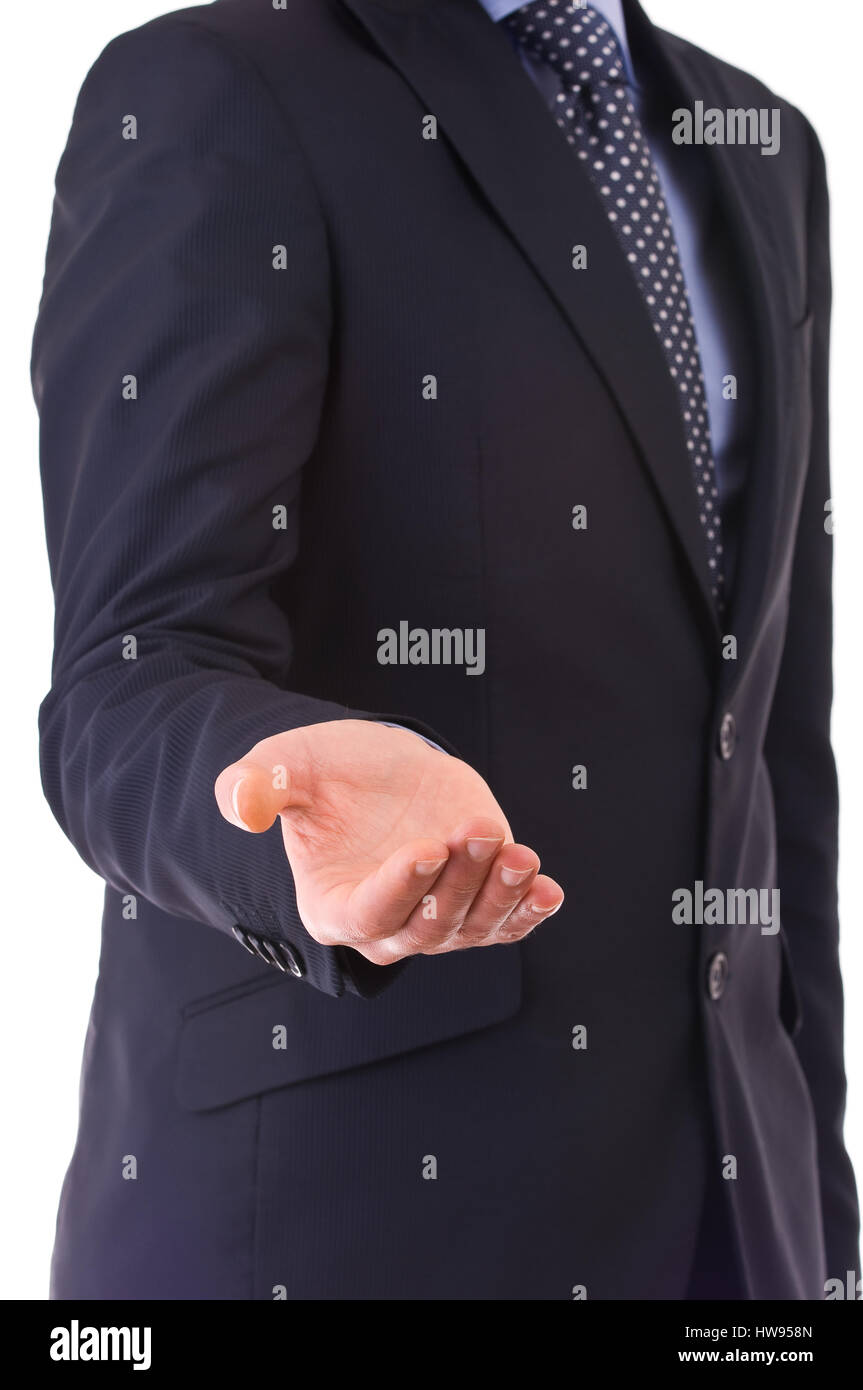 Businessman showing empty hand Stock Photo - Alamy Businessman showing empty hand Stock Photo - Alamy