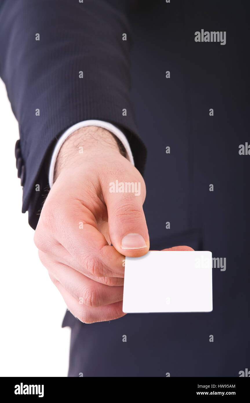 Business man offering card hi-res stock photography and images - Alamy