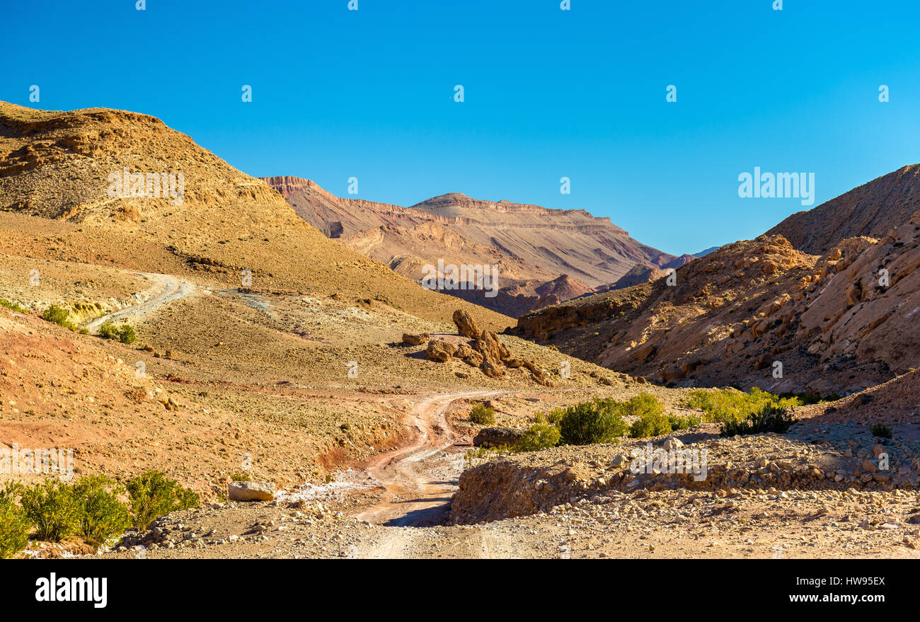 Landscape of the High Atlas Mountains between Ait Ben Ali and Bou ...