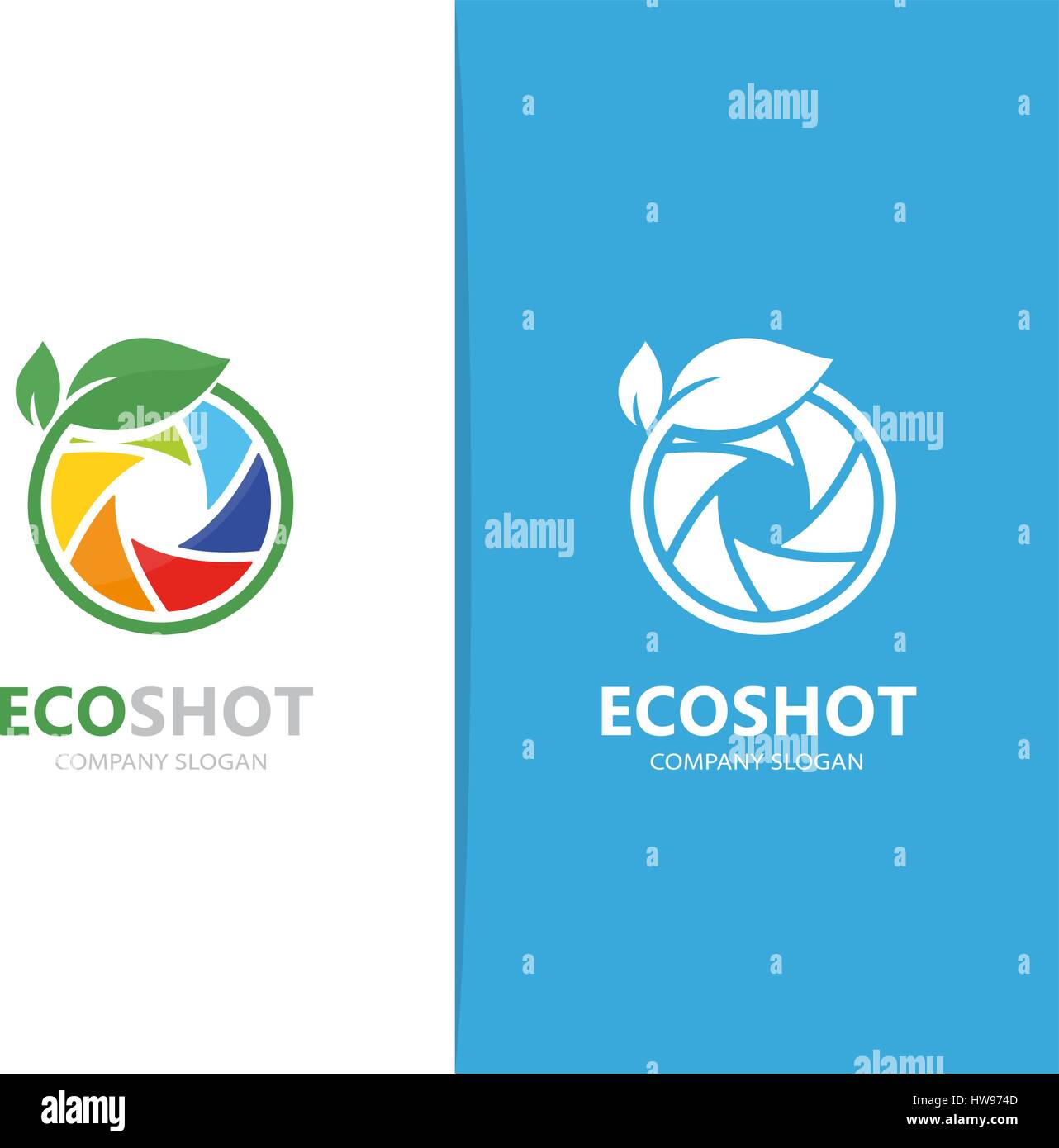 Vector of a camera shutter and leaf logo combination. Photography and ...