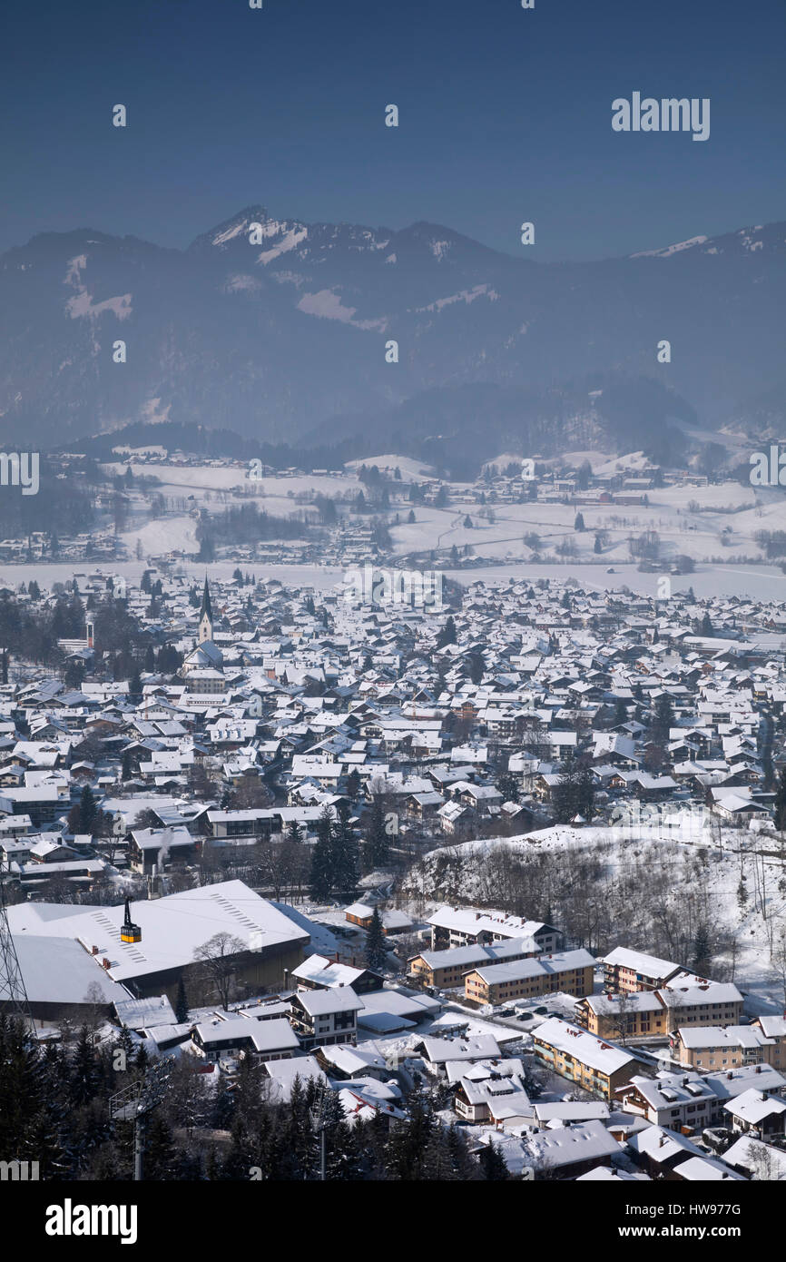 Townscape in winter, Oberstdorf, Allgäu Alps, Allgäu, Bavaria, Germany ...