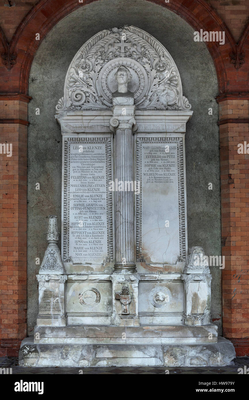 Tomb Leo von Klenze, architect, 1784-1864, Südfriedhof, Munich, Bavaria ...