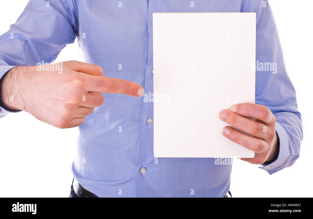 Young businessman holding sheet hi-res stock photography and images - Alamy