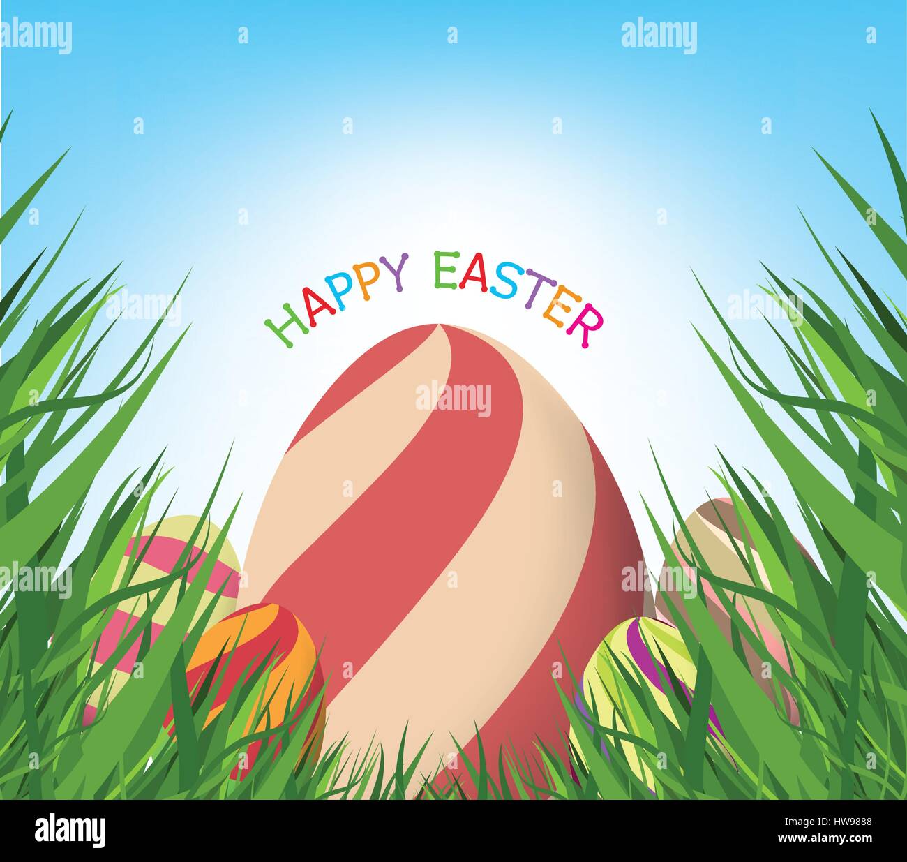 easter eggs spring fresh grass background Stock Vector Image & Art - Alamy