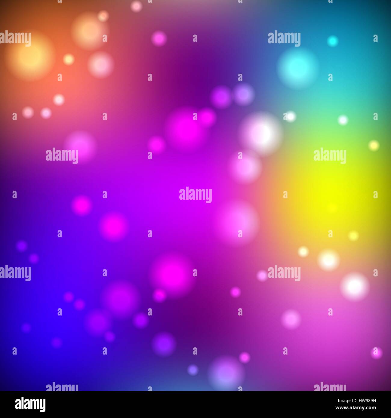 Bright blurred background with round solar flares, vector illustration ...